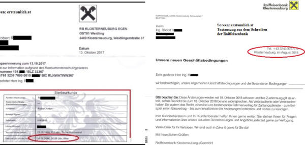 Bank schickt erneut Brief an toten Ingenieur - Österreich | heute.at