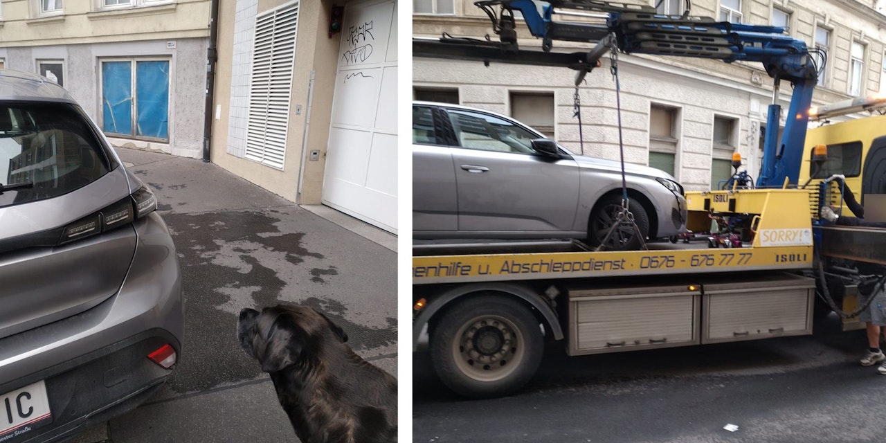 Leser – Pkw versperrt Einfahrt und Gehsteig, wird abgeschleppt | Heute.at