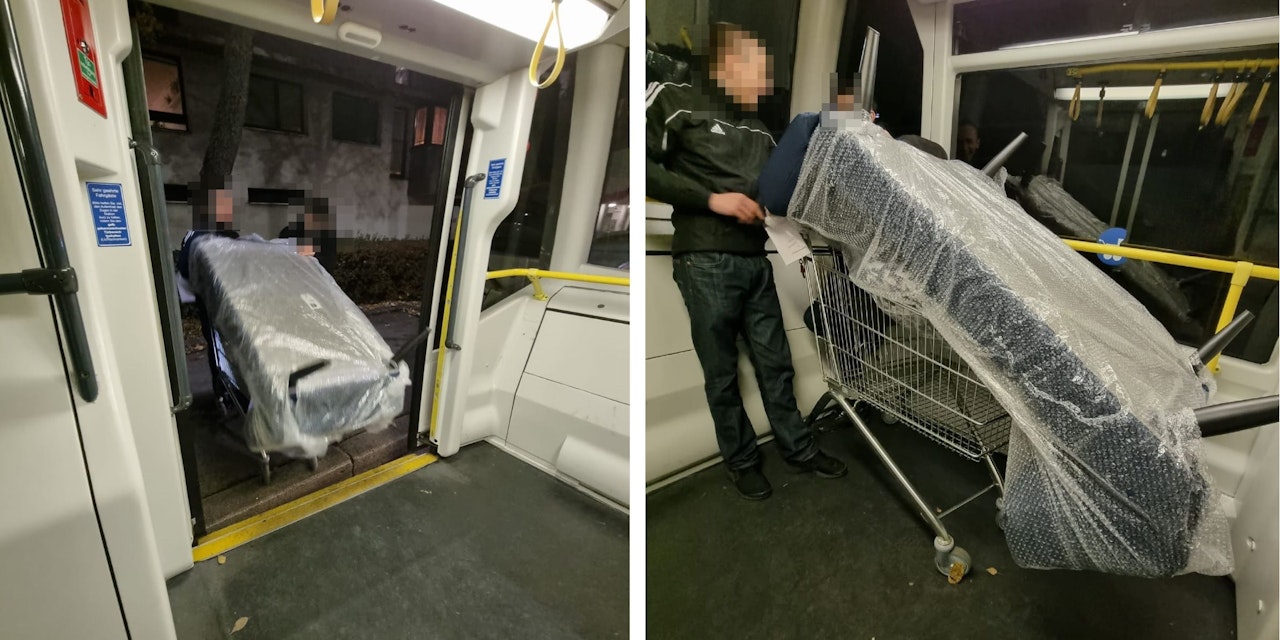 Bilderstrecke: Couch-Transport in Wiener Bim sorgt für Lacher | Heute.at