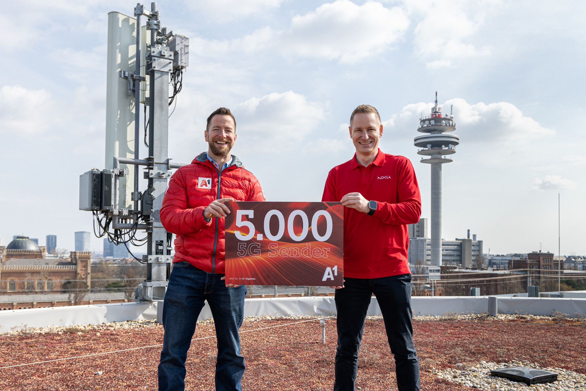A1 und Nokia nehmen den 5.000. 5G Sender in Betrieb und treiben 5G Innovationen voran. | Heute.at