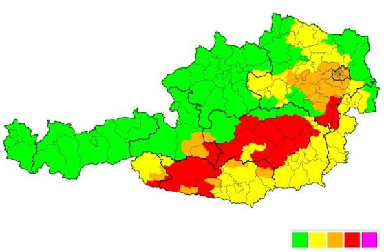 Unwetter-Warnstufe Rot schon in sechs Bundesländern - Wetter | heute.at
