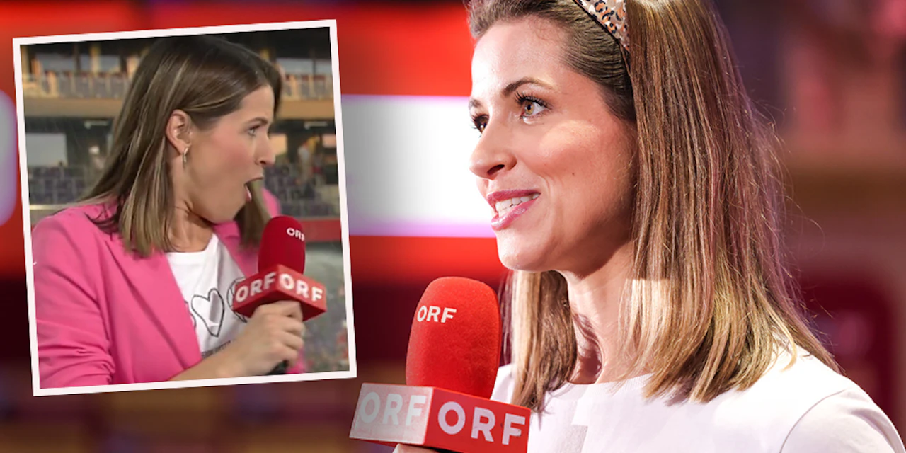Fussball – ORF-Moderatorin von Sprinkler eiskalt erwischt | Heute.at