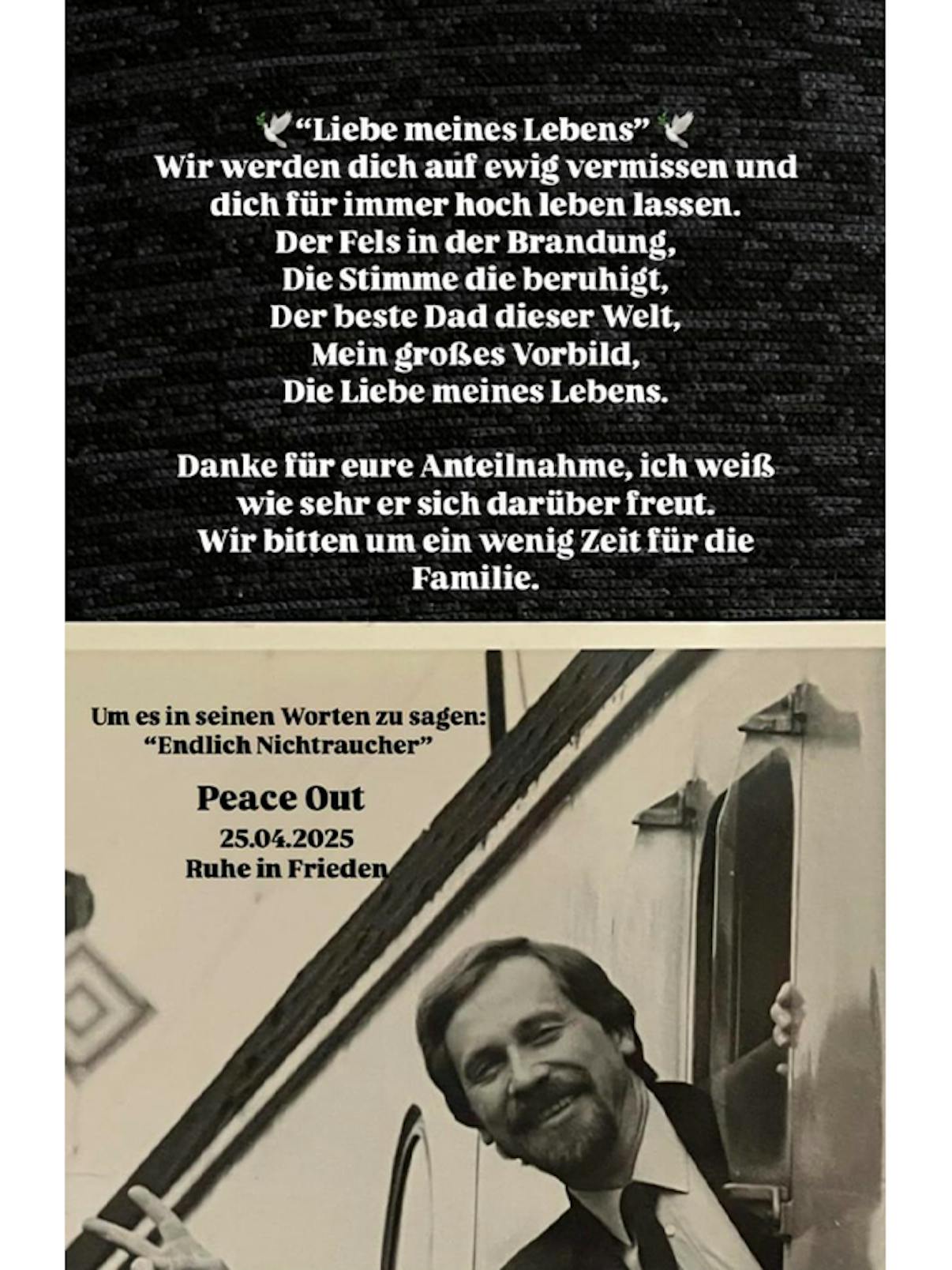 Erste emotionale Worte – Abschied von Peter Rapp – Tochter meldet sich ...