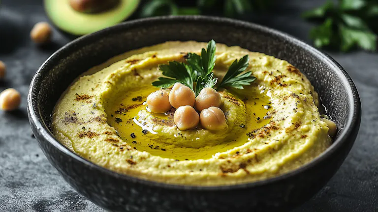 Damit der Avocado-Hummus noch cremiger wird, einfach am Schluss etwas ...